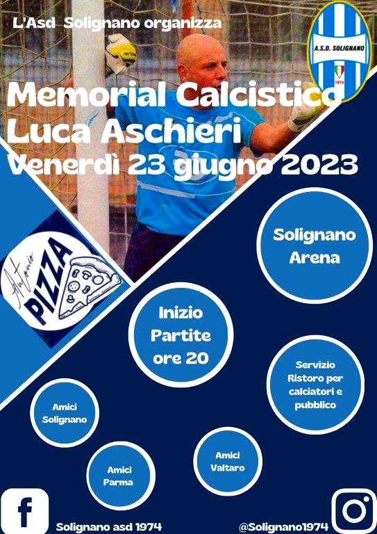 SOLIGNANO, VENERDI' 23 GIUGNO RITORNA IL MEMORIAL LUCA ASCHIERI
